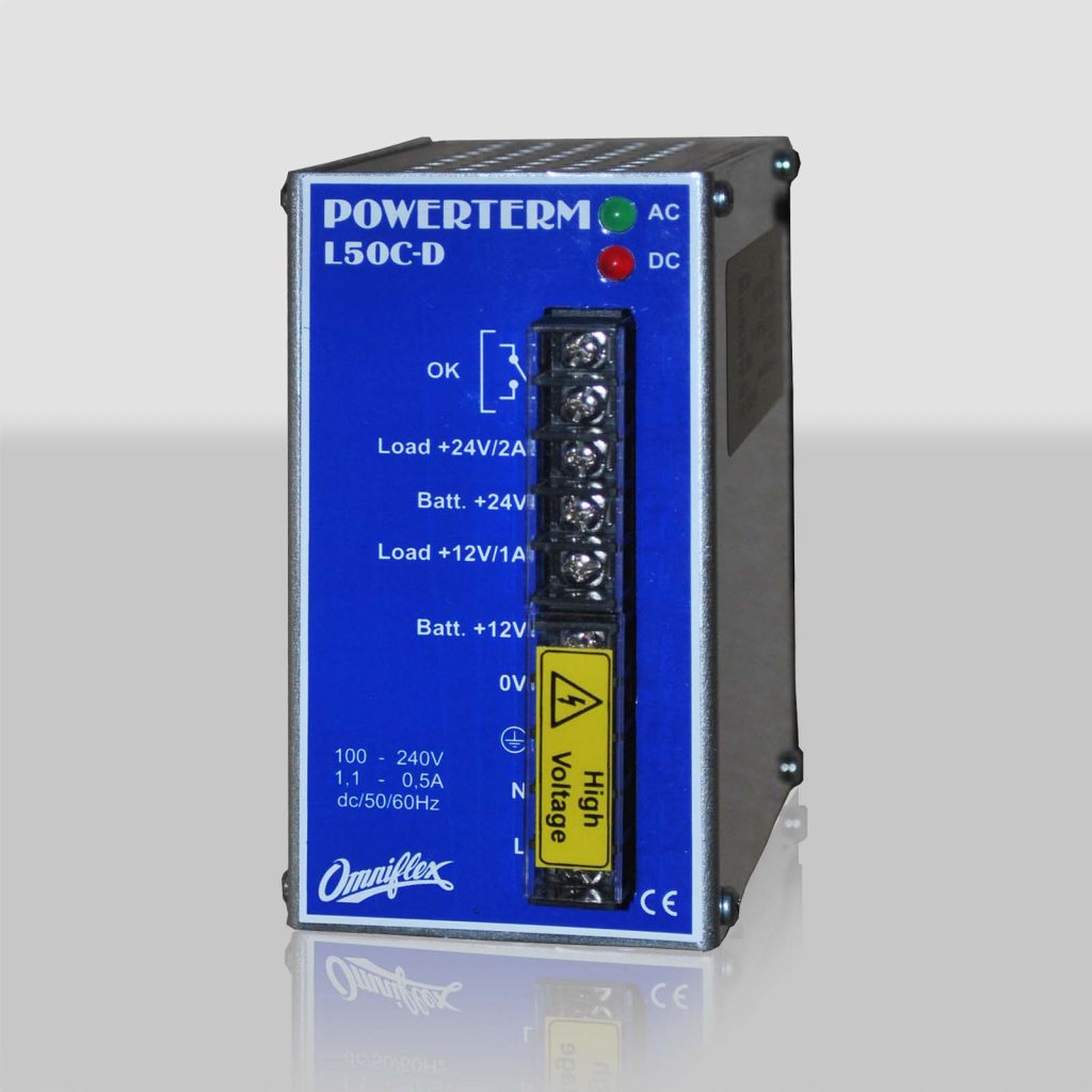 Powerterm L50C-D PSU/Charger AC in Dual V out 50W – Omniflex